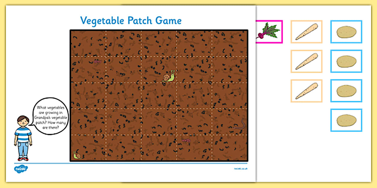 Vegetable Patch Counting Game (teacher made) - Twinkl