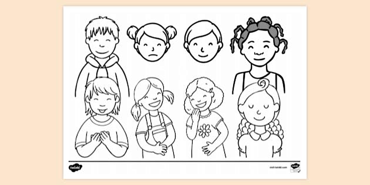 People's Faces Colouring | Colouring Sheets