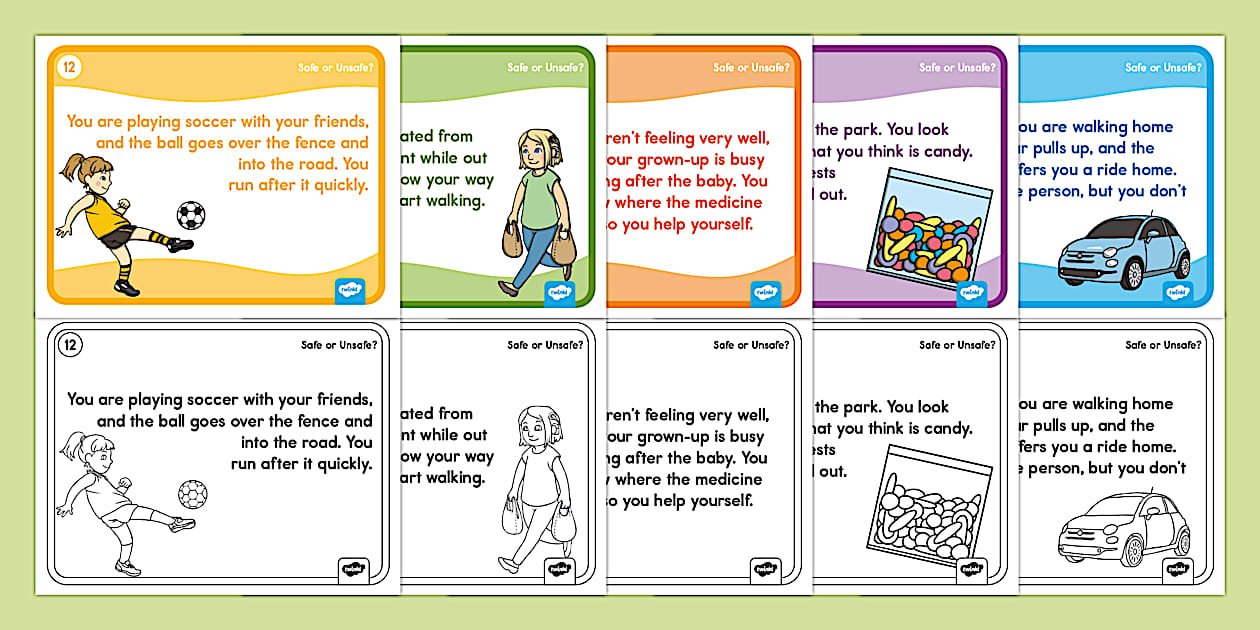 Safe or Unsafe? Scenario Cards for K-2nd Grade - Twinkl