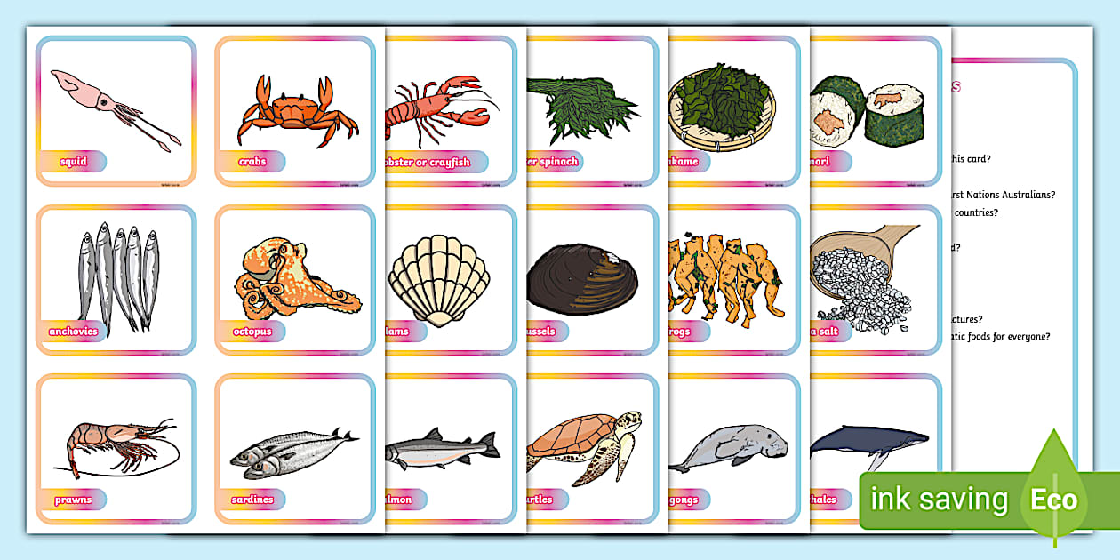 Aquatic Foods Picture Cards (teacher made) - Twinkl