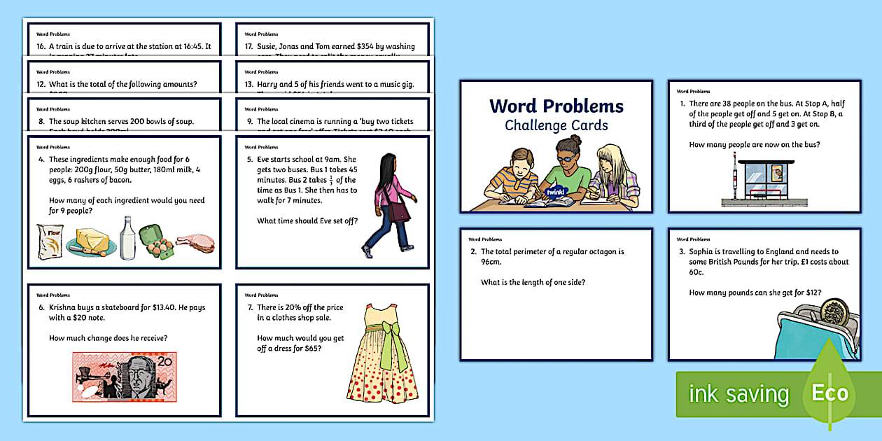 SA Year 5 Maths Problem Cards (teacher made) - Twinkl