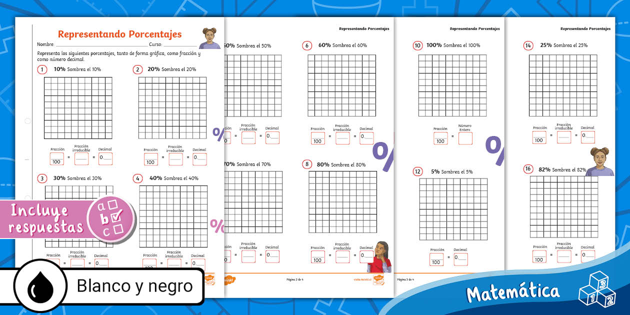 Porcentajes| Razones| fracciones| Decimales | Guía - Twinkl