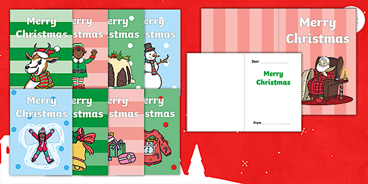 Editable Christmas Card Templates (teacher made) - Twinkl