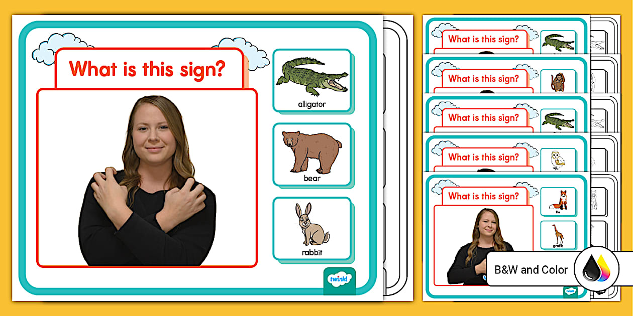 ASL Animals Question Cards (teacher made) - Twinkl