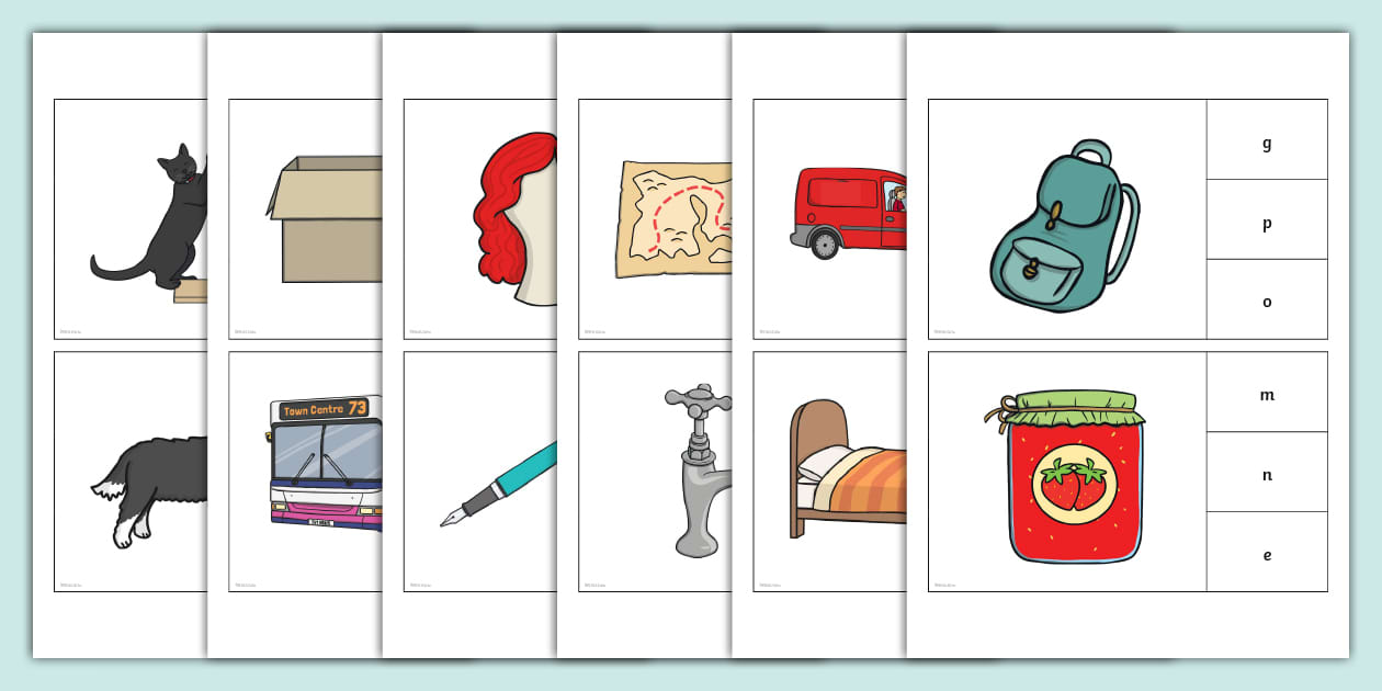 CVC Words Final Sound Peg Charts (Teacher-Made) - Twinkl