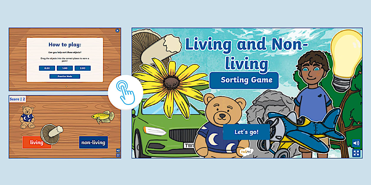 Living and Non-living Interactive Sorting Game - Twinkl