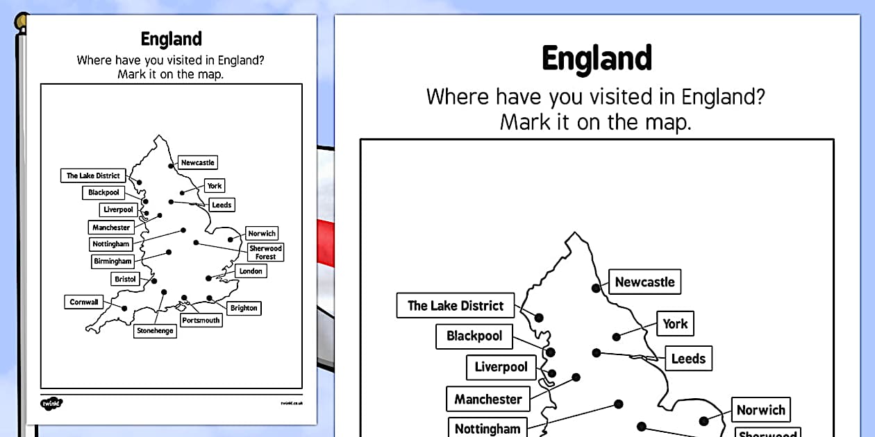 Care Home St George's Day England Map - Twinkl