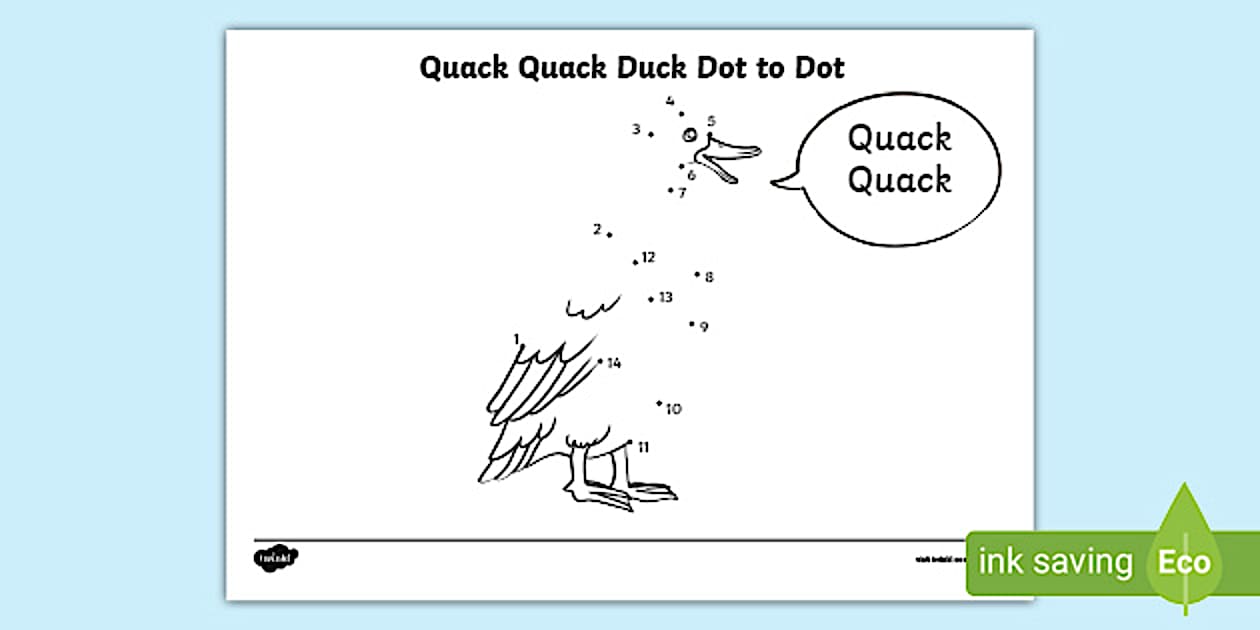 Connect the Dots Quack Quack Duck Activity | Twinkl - Twinkl
