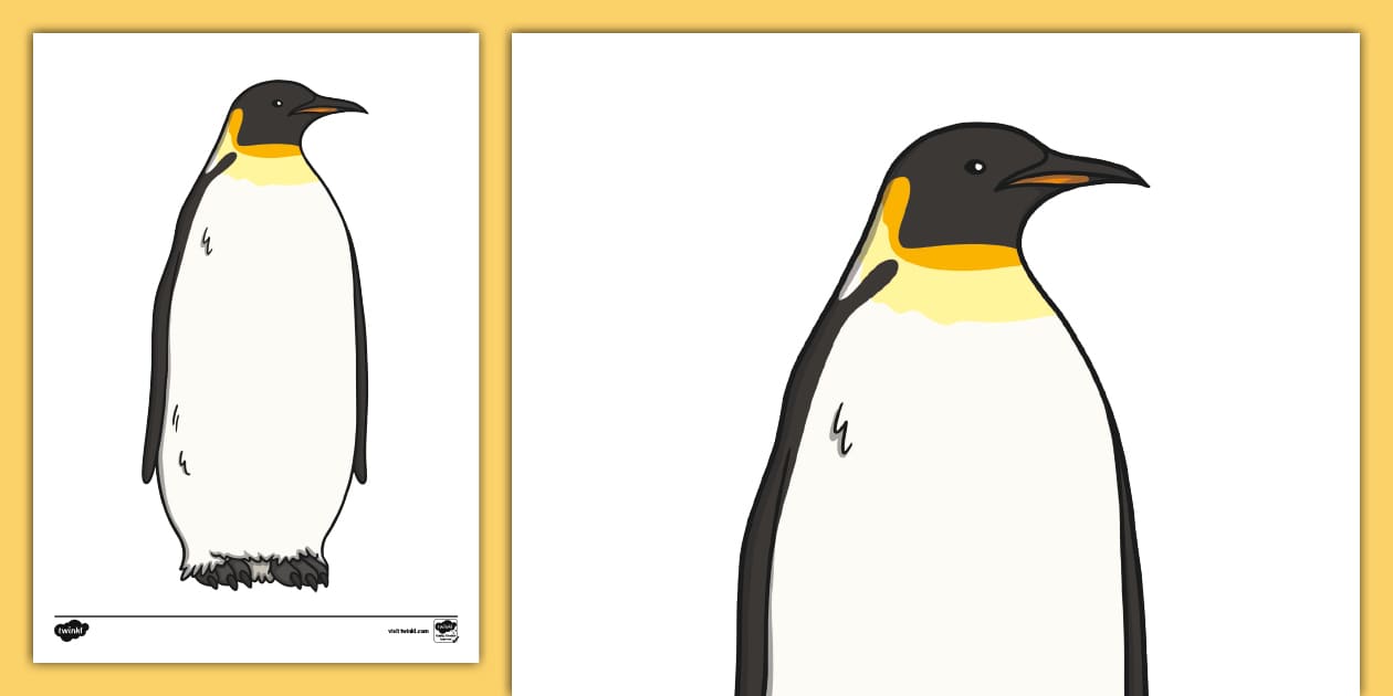 Large Emperor Penguin Cut Out (teacher made) - Twinkl