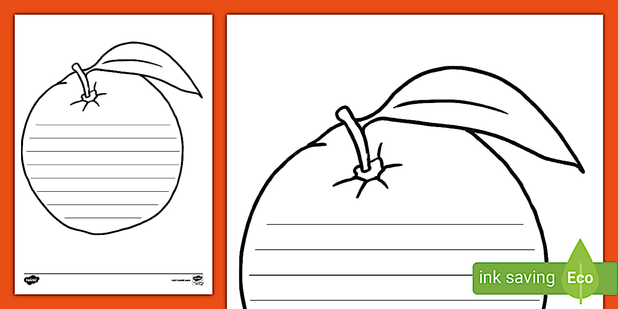 Orange Writing Template (teacher made) - Twinkl