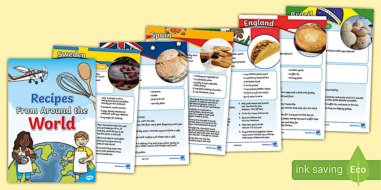 Around the World Recipe Book (teacher made) - Twinkl