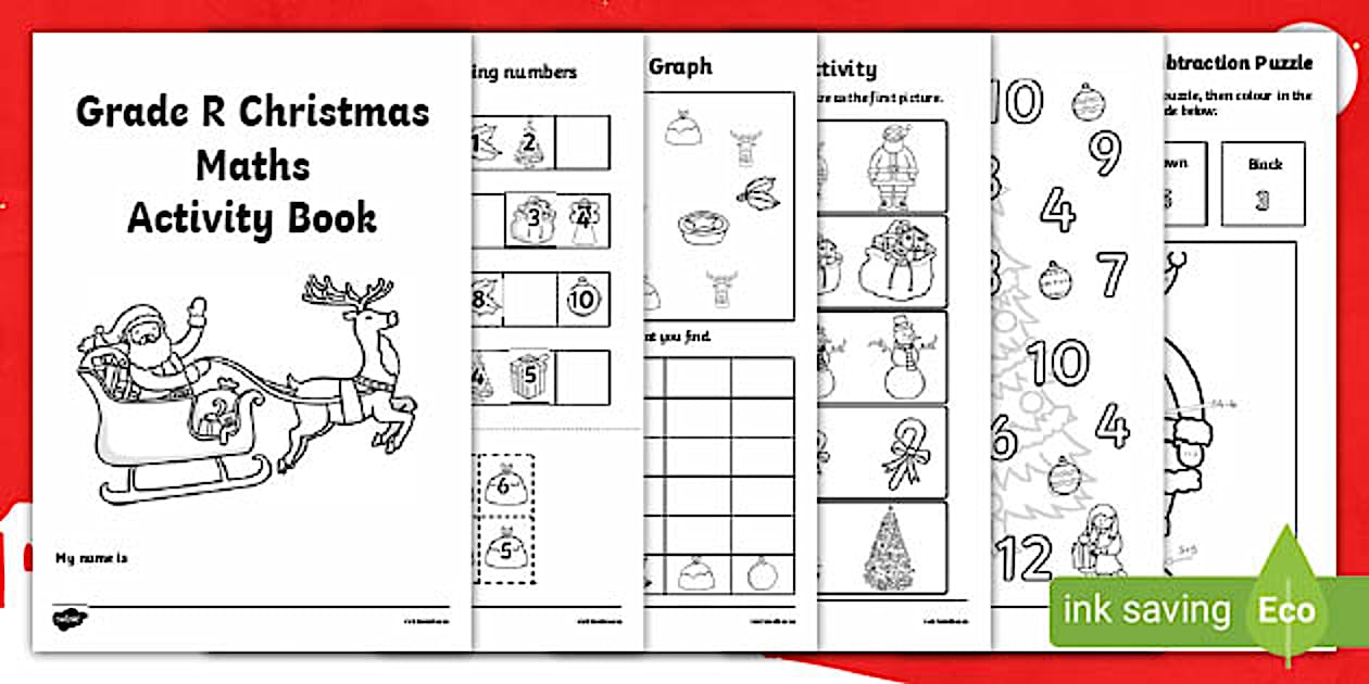 Grade R Christmas Maths Worksheets | Activity Book - Twinkl