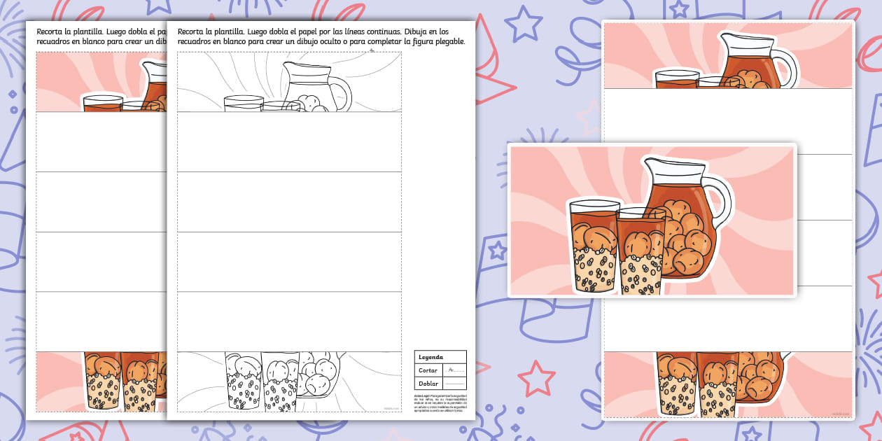 Plantilla de Arte Plegable: Mote con Huesillo - Twinkl