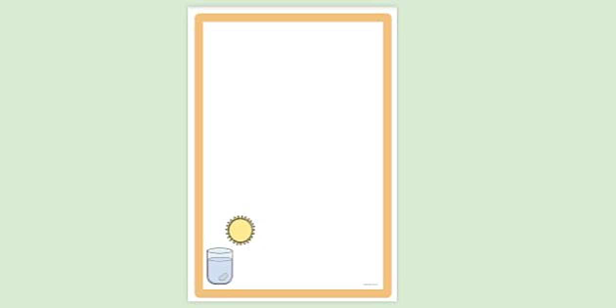 Simple Blank Bean in a Cup With No Soil Page Border - Twinkl