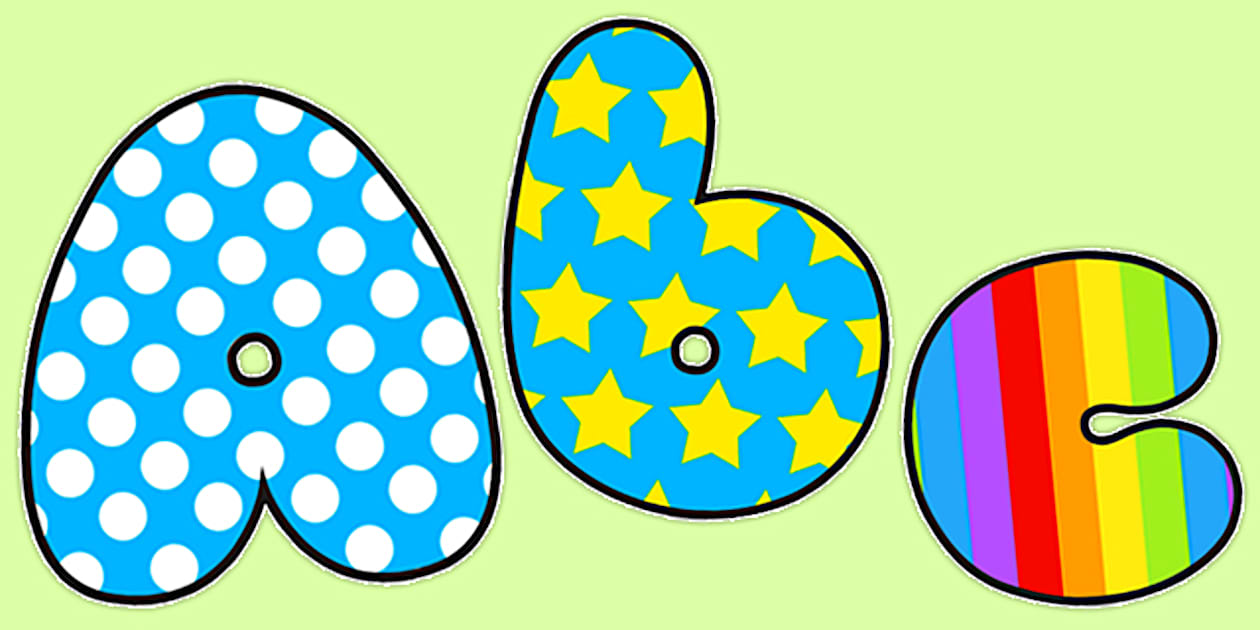 👉 Funky Patterned Display Letters and Numbers Pack 2