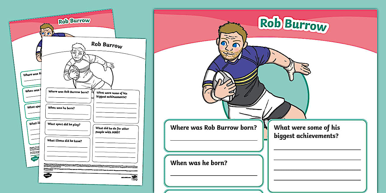 KS1 Rob Burrow Fact File Template (teacher made) - Twinkl
