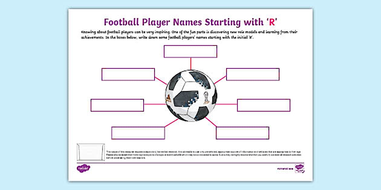 Football Player Names Starting with 'R' Activity - Twinkl