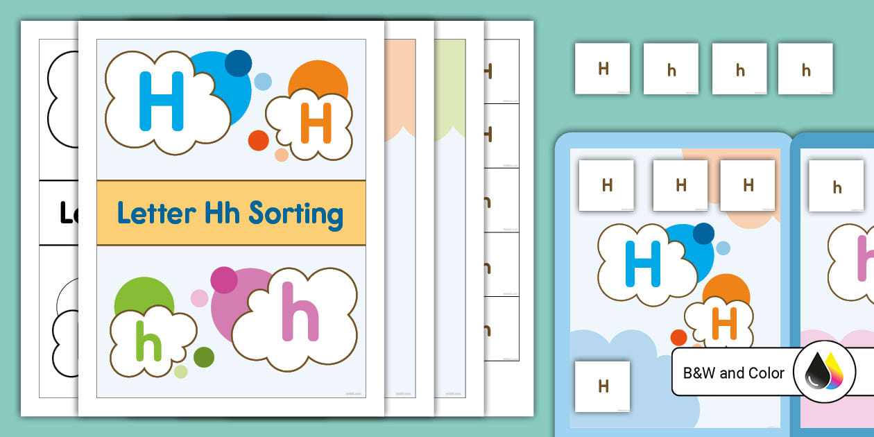 Letter Hh Sorting File Folder Activity for PreK-K - Twinkl