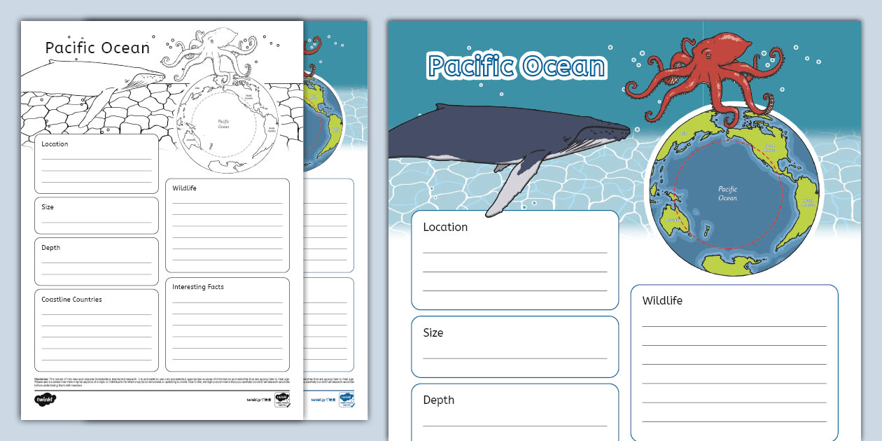 Pacific Ocean Fact File Template (teacher made) - Twinkl