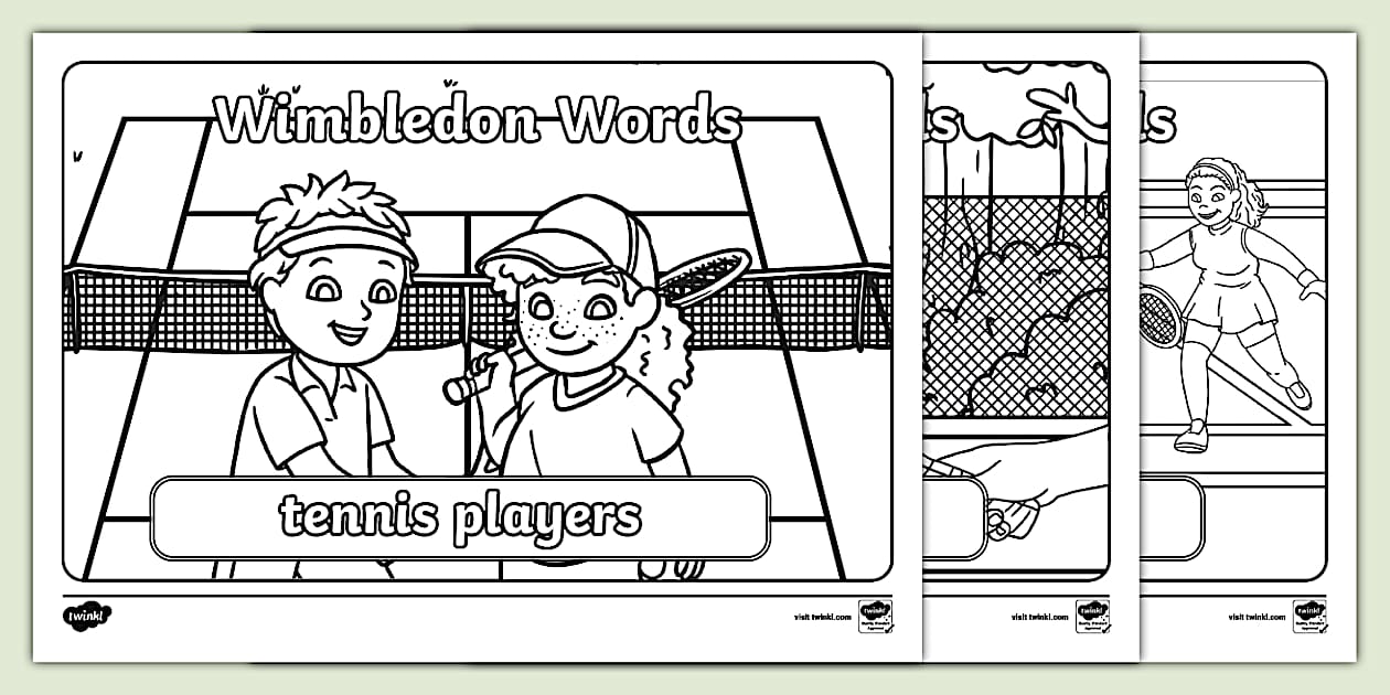 Wimbledon Themed Words Colouring Sheets - Twinkl