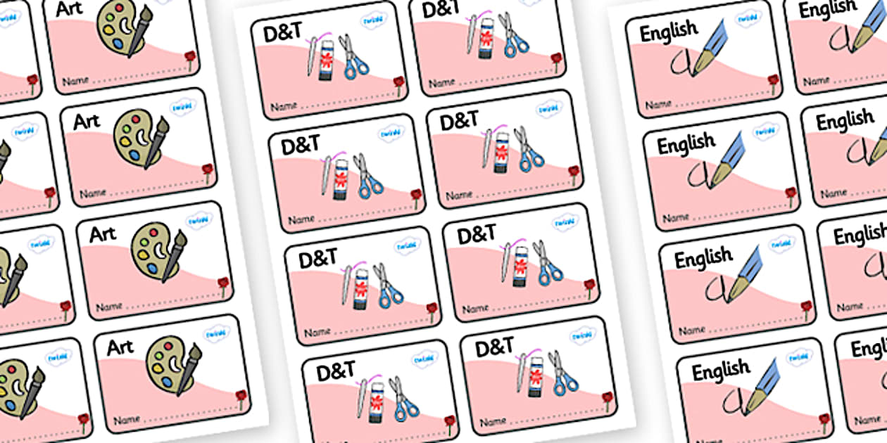 Rose Themed Editable Book Labels