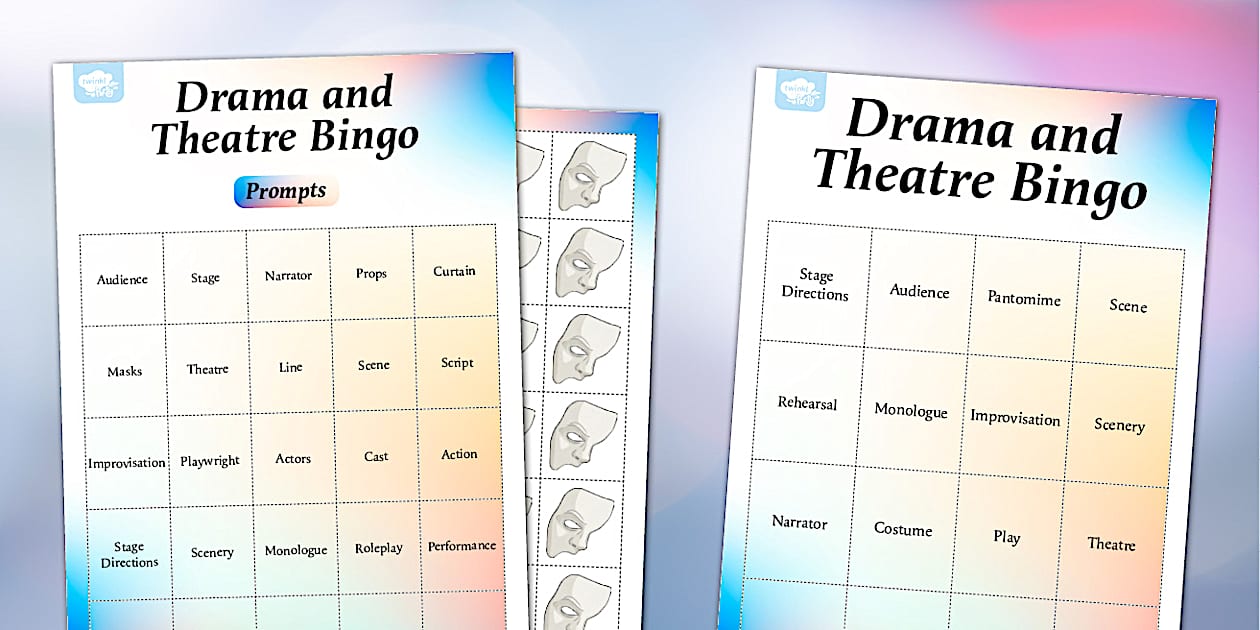 Drama and Theatre Bingo Game Printable | Twinkl Party