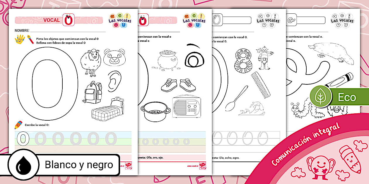 Guía de Trabajo Actividades con la vocal O (teacher made)