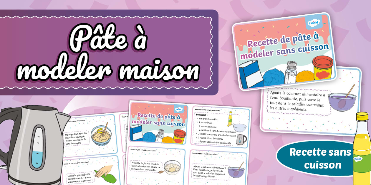 Cartes de recette : Pâte à modeler sans cuisson