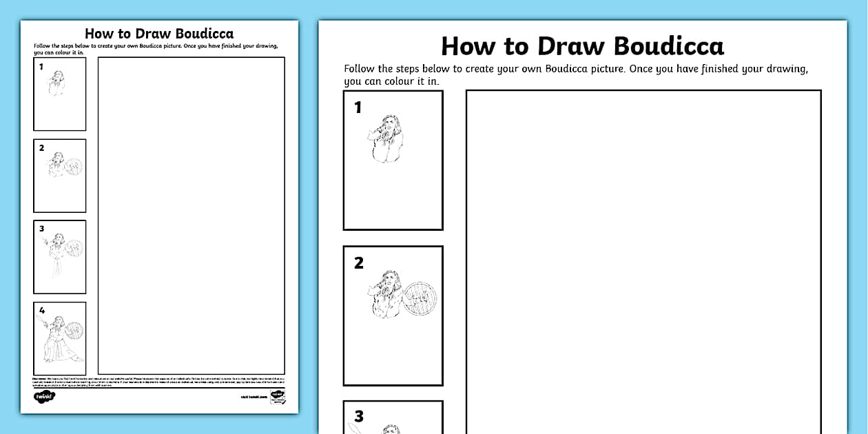 How to Draw Boudicca Activity (teacher made) - Twinkl