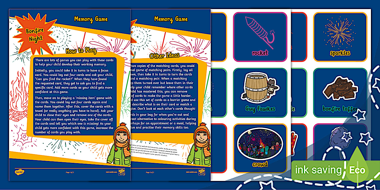 Bonfire Night Memory Game (teacher made) - Twinkl