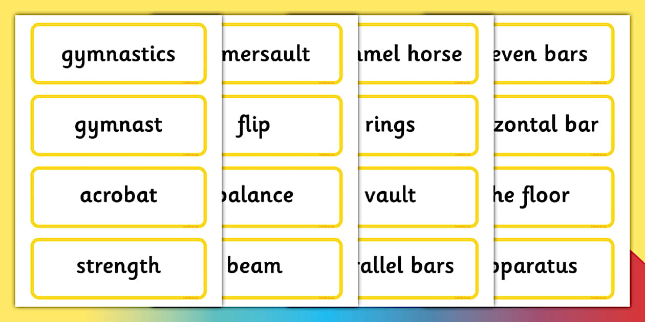 Artistic Gymnastics Word Cards (teacher made) - Twinkl