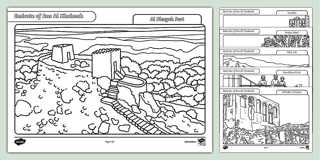 Ras Al Khaimah Colouring Sheets (teacher made) - Twinkl