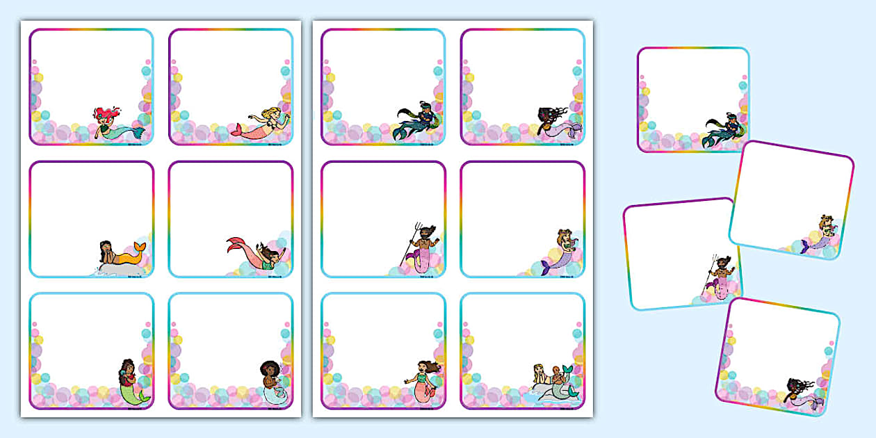 Merfolk Peg Labels (teacher made) - Twinkl