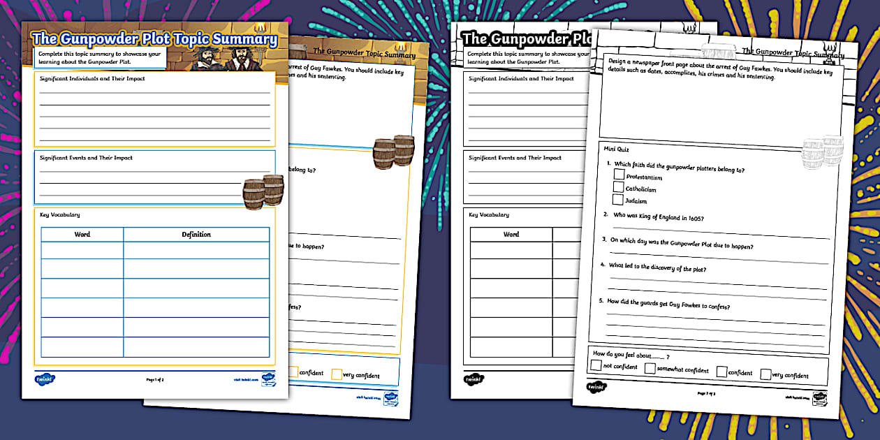 The Gunpowder Plot Topic Summary - Twinkl