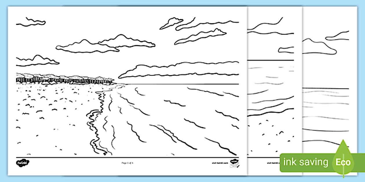 Beach and Sea Themed Colouring Sheets F-2 (teacher made)