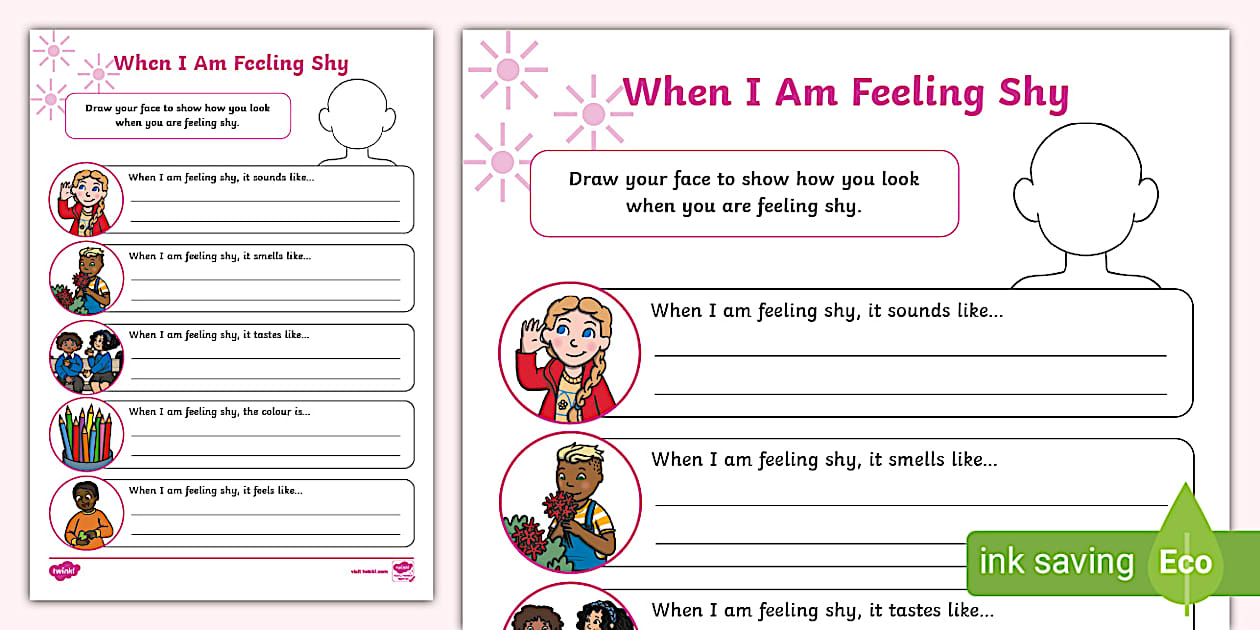 When I Am Feeling Shy...Activity Sheet (teacher made)