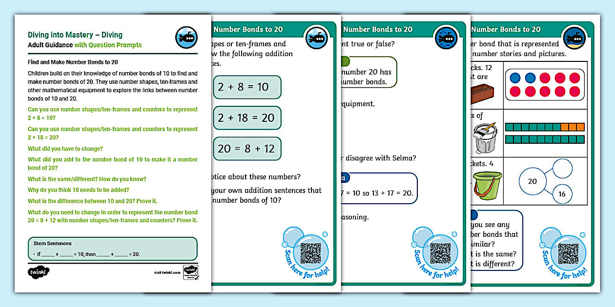 👉 Year 1 Diving into Mastery: Step 3 Find and Make Number Bonds to 20 ...