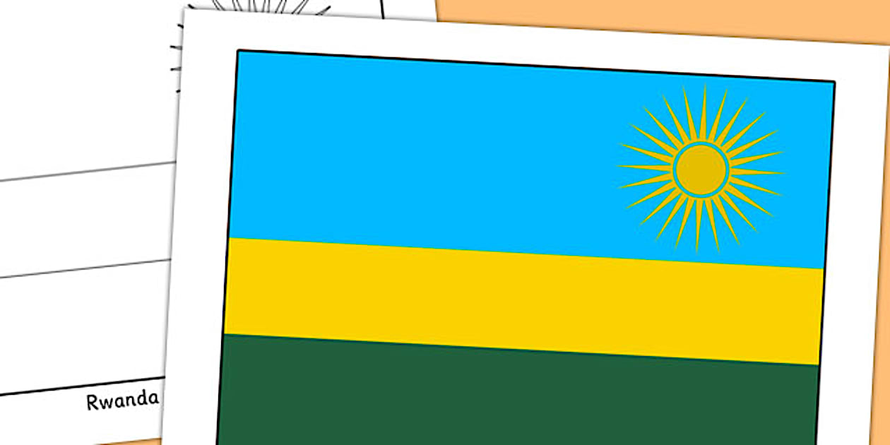 Black and White Rwanda Flag Display Poster (teacher made)