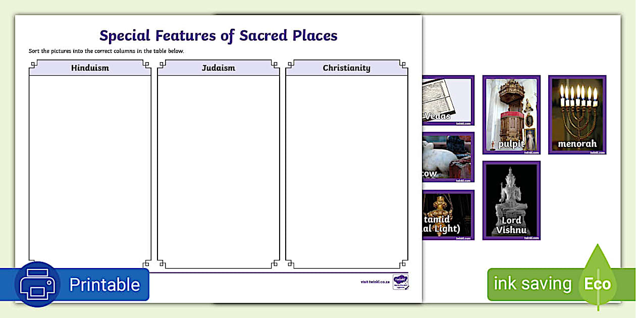 Places Of Worship Of Different Religions | Sorting Activity
