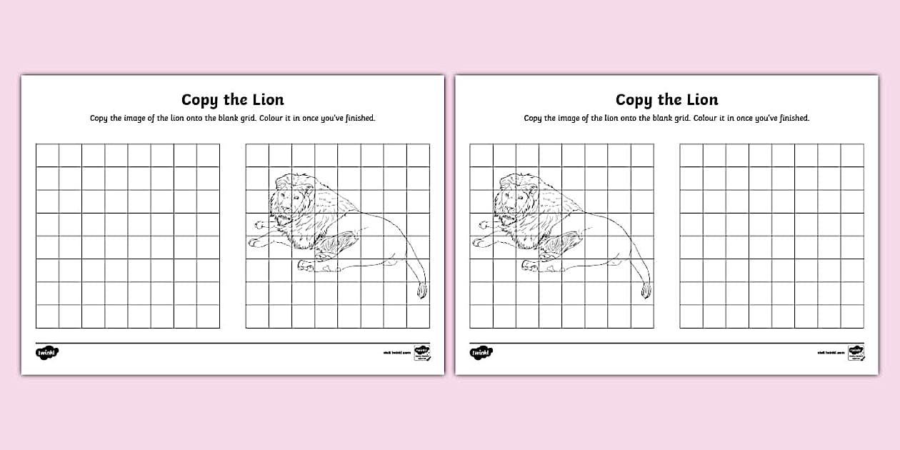 Copy the Lion Worksheet (teacher made) - Twinkl