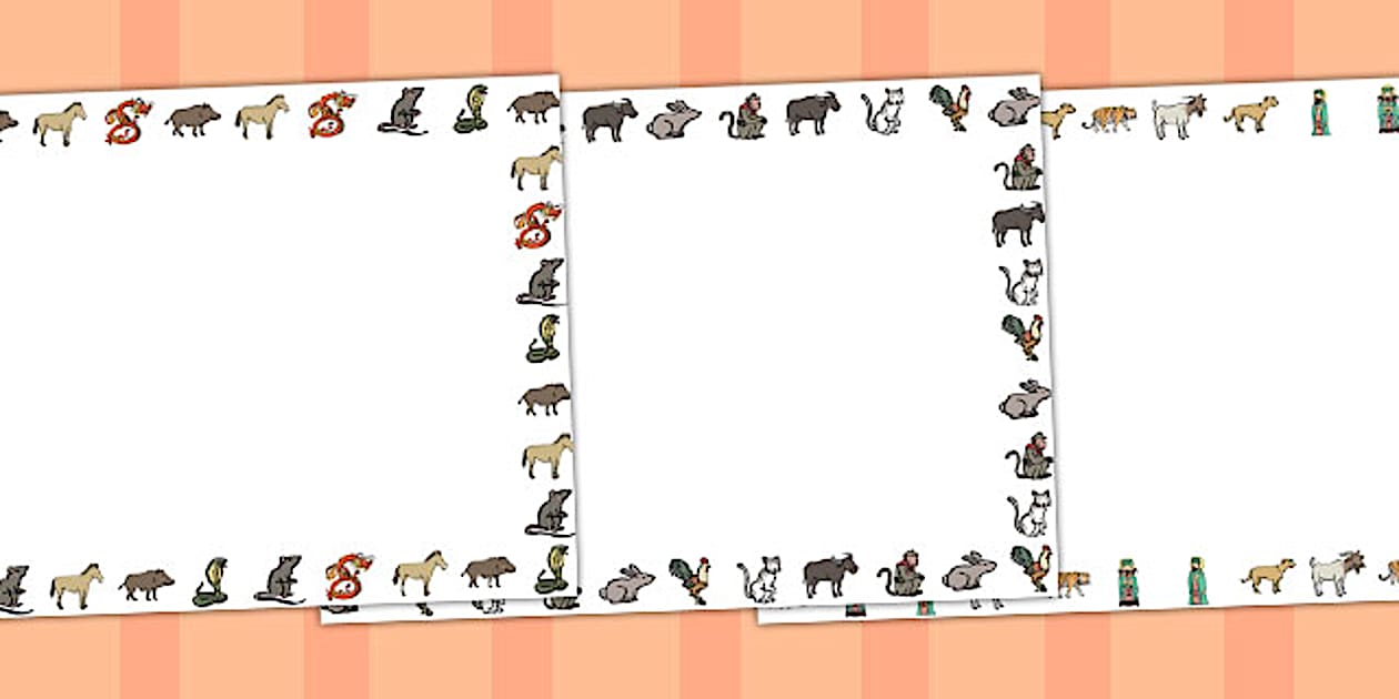 Chinese New Year Landscape Page Borders