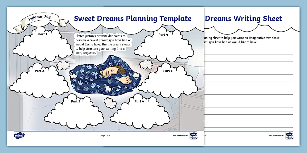 Sweet Dreams Writing Activity (Teacher-Made) - Twinkl