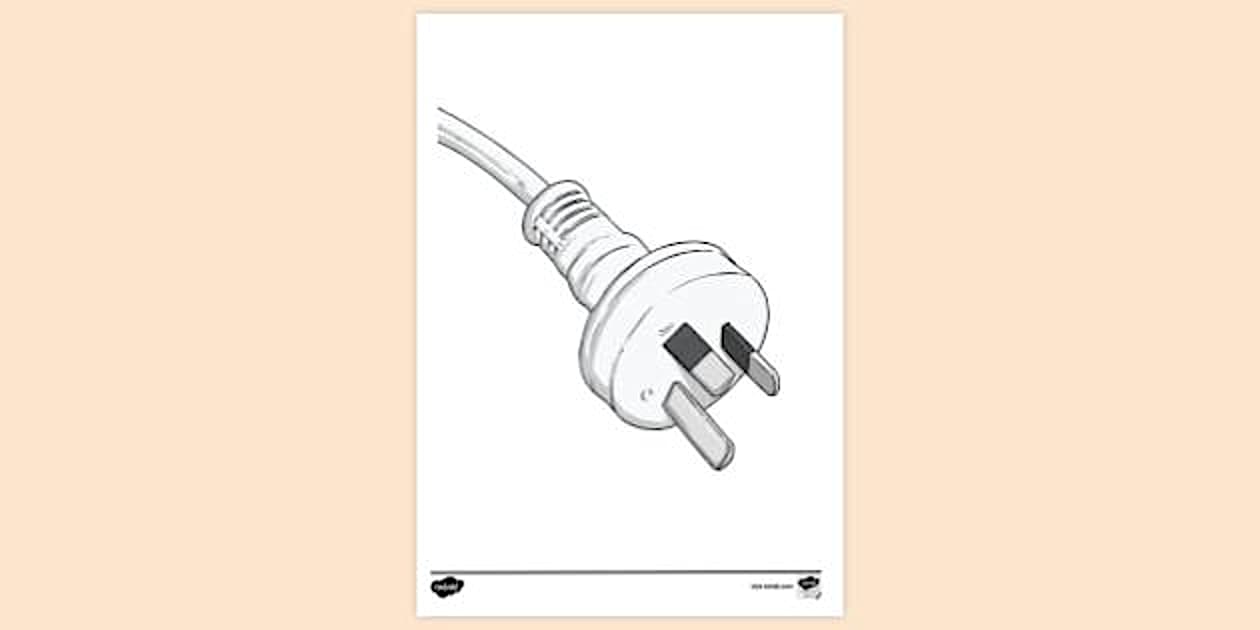 Australian Plug Colouring Sheet