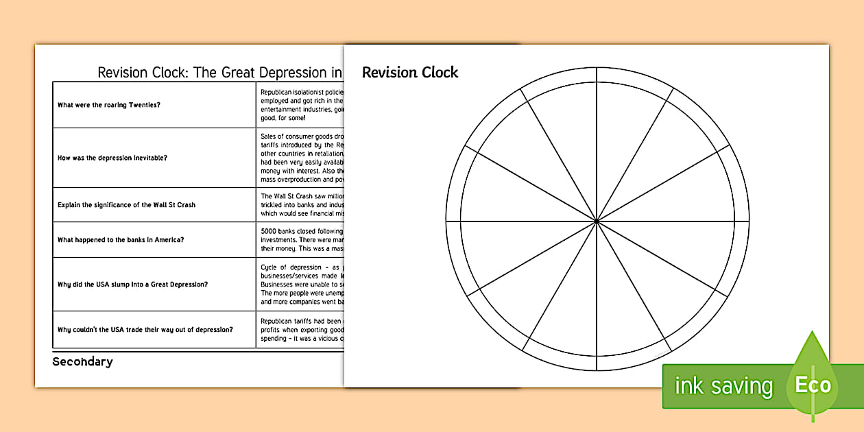 History Revision Clock - Twinkl