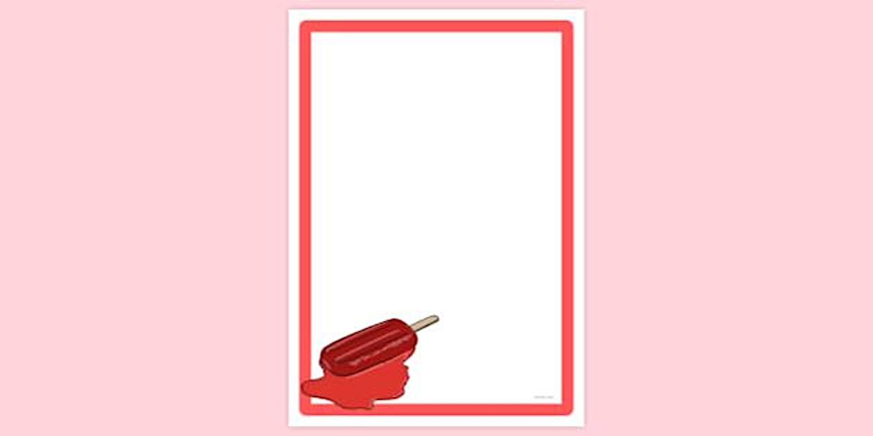 Simple Blank Melt Ice Lolly Page Border | Twinkl - Twinkl