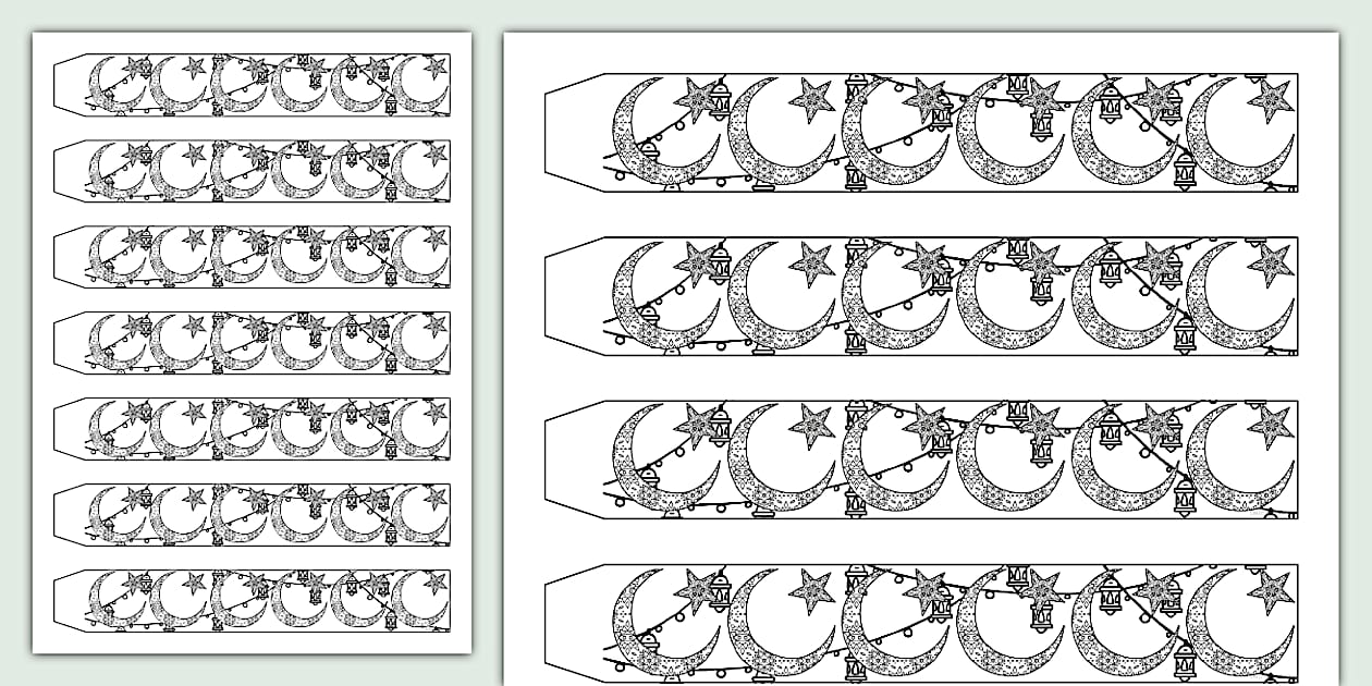 Islam Symbols Colouring Paper Chains (Teacher-Made) - Twinkl