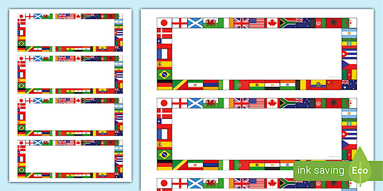 World Flags Editable Drawer, Peg, Name Labels (teacher made)