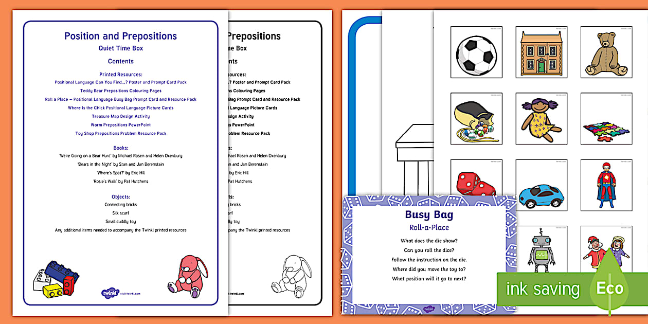 Position and Preposition Quiet Time Box - Twinkl