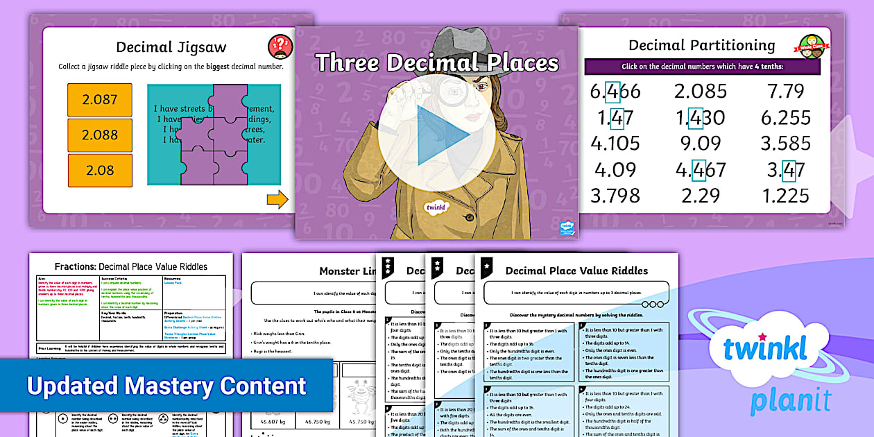 PlanIt Maths Y6 Fractions: Decimal Place Value (2) Lesson Pack