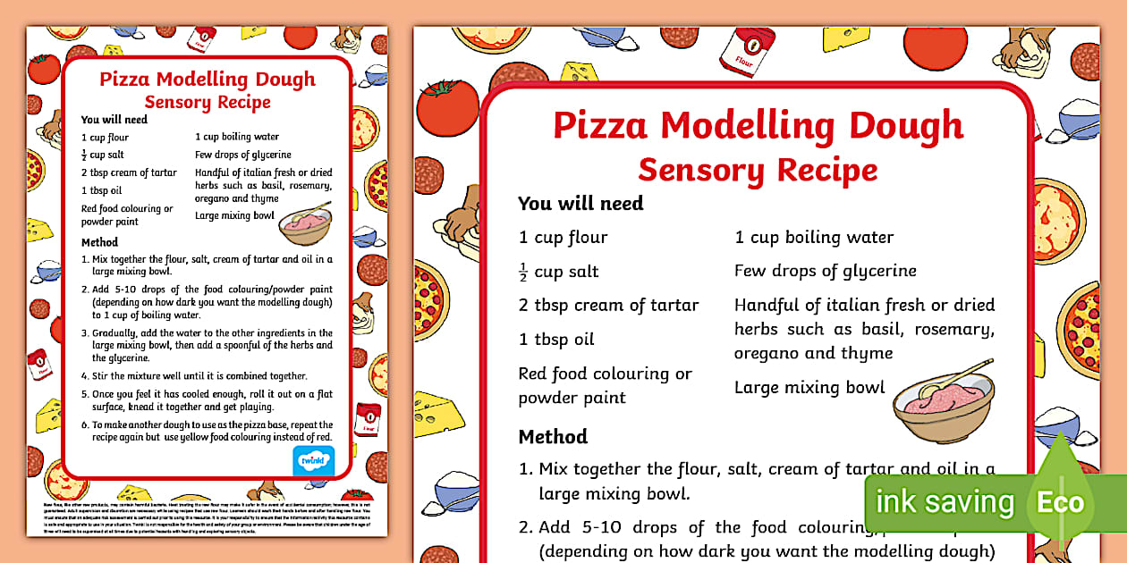 Pizza Modelling Dough Sensory Recipe (teacher made) - Twinkl